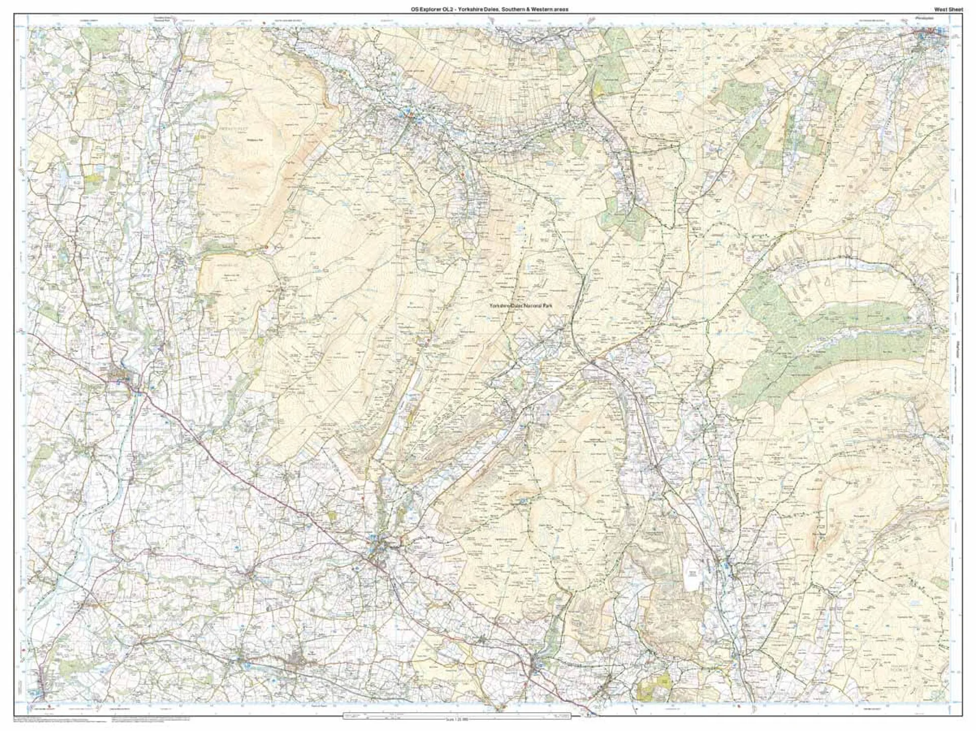 Explorer OL2 Yorkshire Dales South and West Ordnance Survey Map