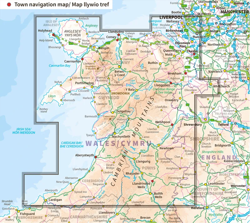 Travel Tour 10 North and Mid Wales Ordnance Survey Map