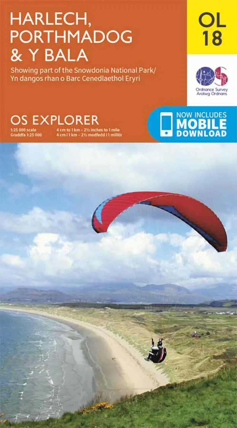 Explorer OL18 Harlech Porthmadog Bala Ordnance Survey Map