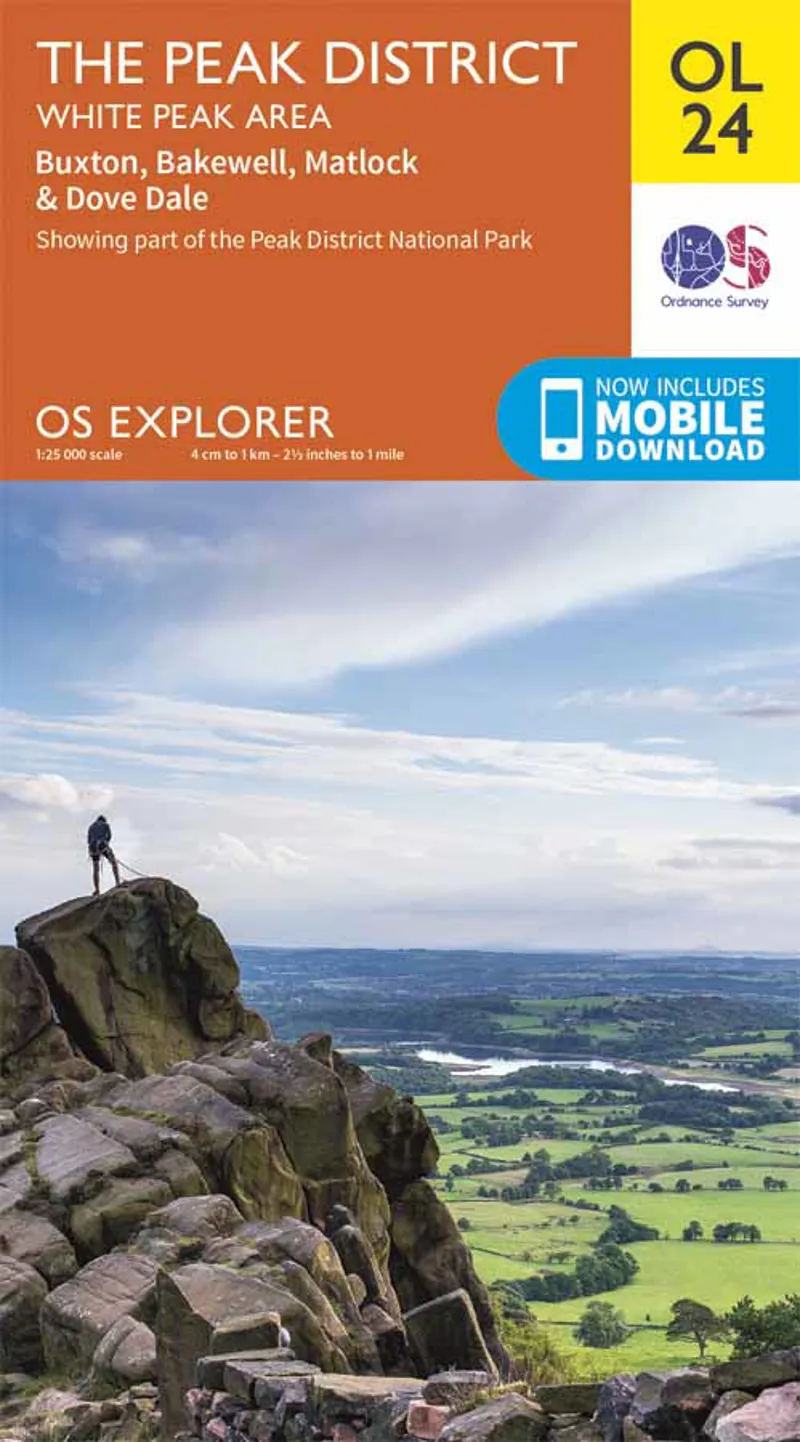 OS Explorer OL24 Peak District White Peak Map with download