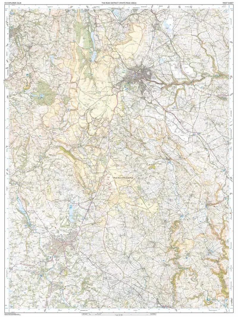 OS Explorer OL24 Peak District White Peak Map with download