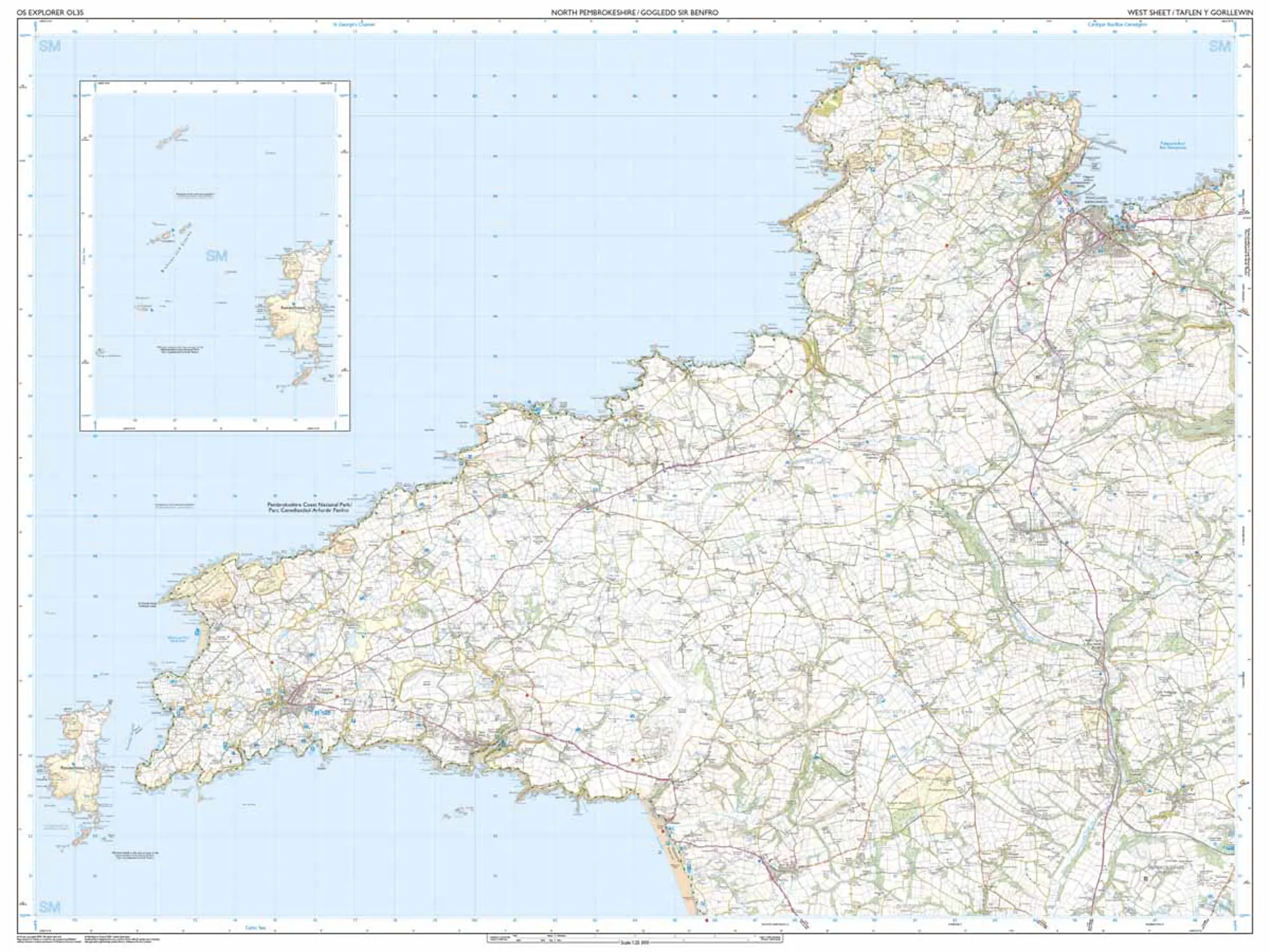OS Explorer OL35 North Pembrokeshire Map with download