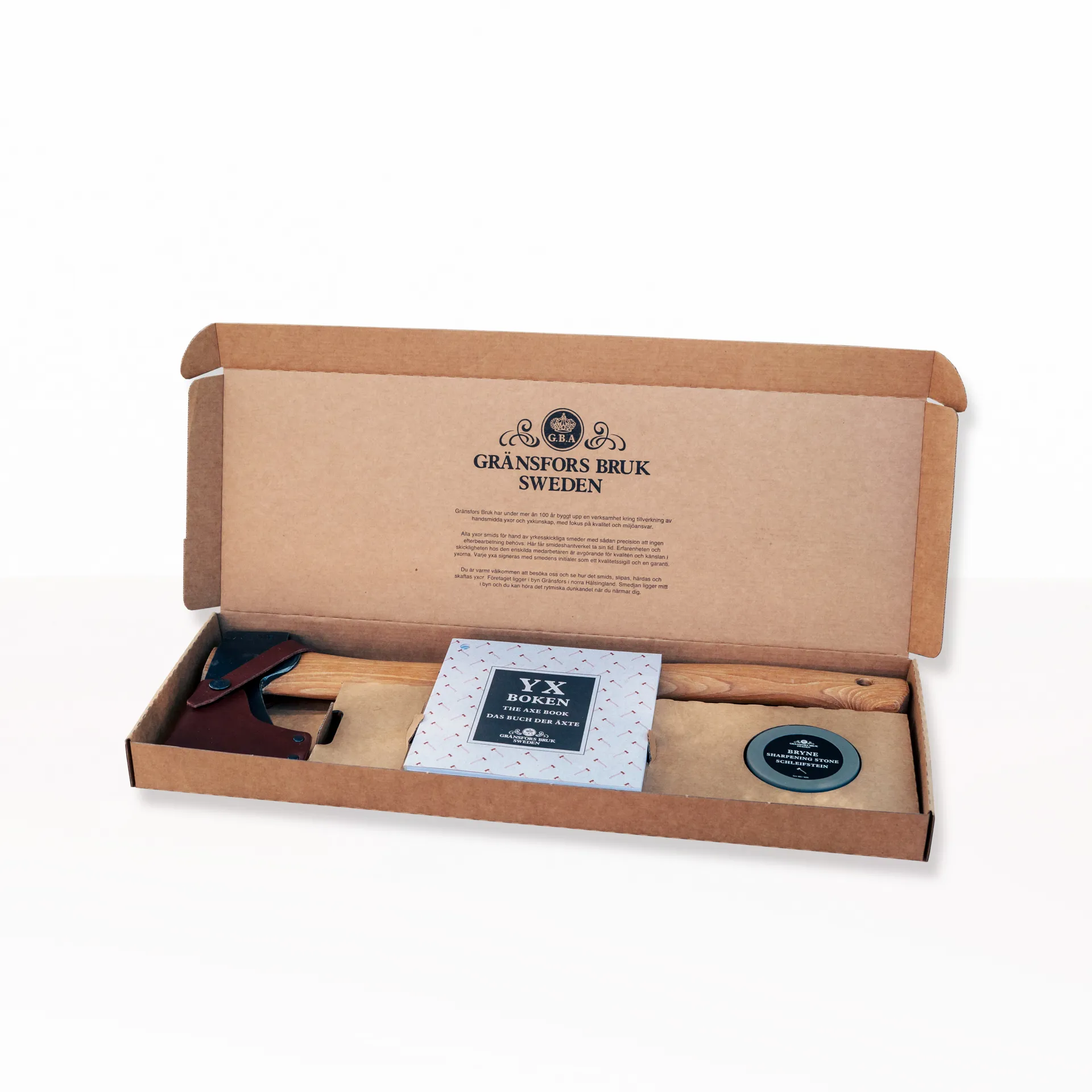 Gransfors Bruks Small Forest Axe Kit Axe Stone and Box
