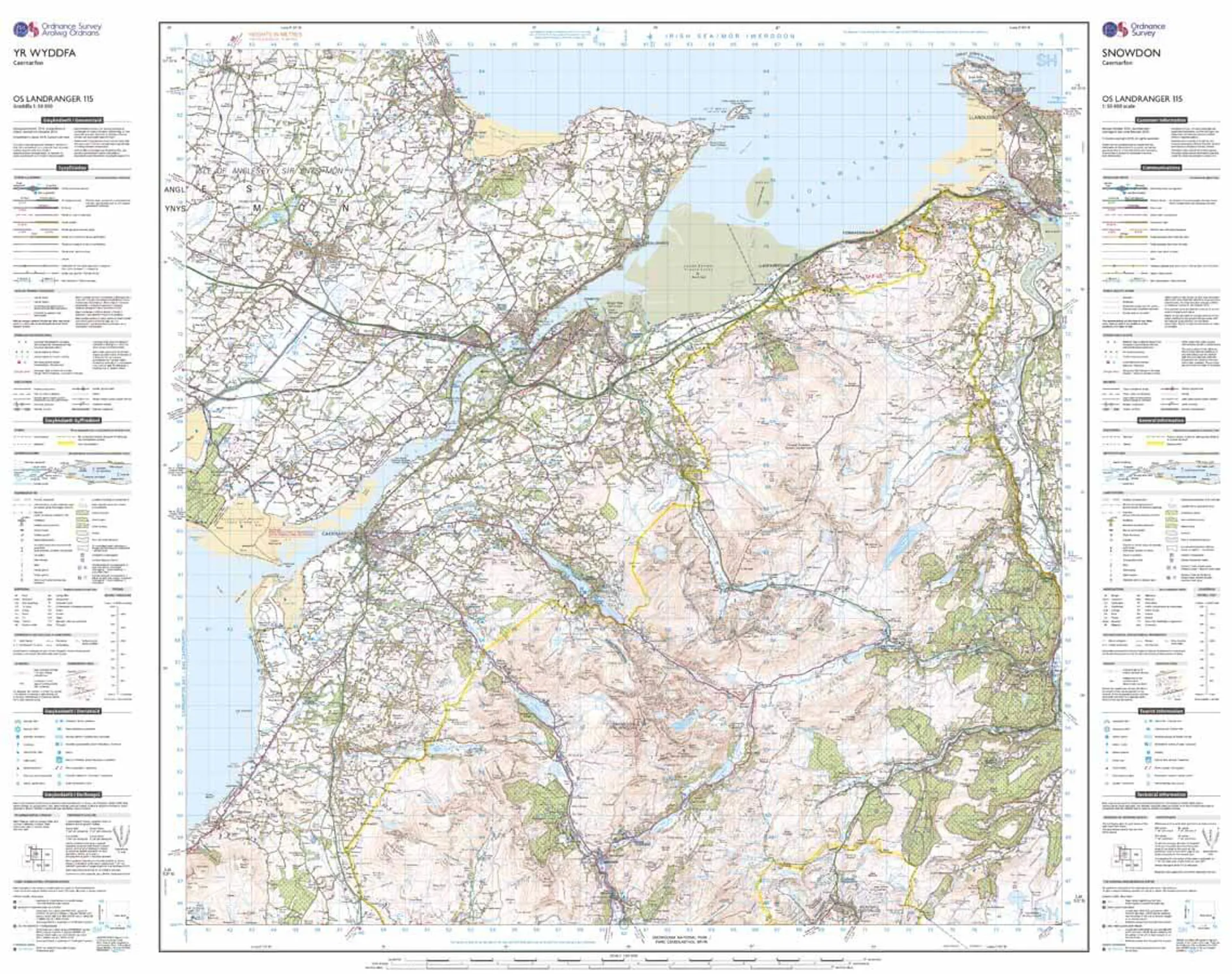 Landranger 115 Yr Wyddfa Snowdon Ordnance Survey Map