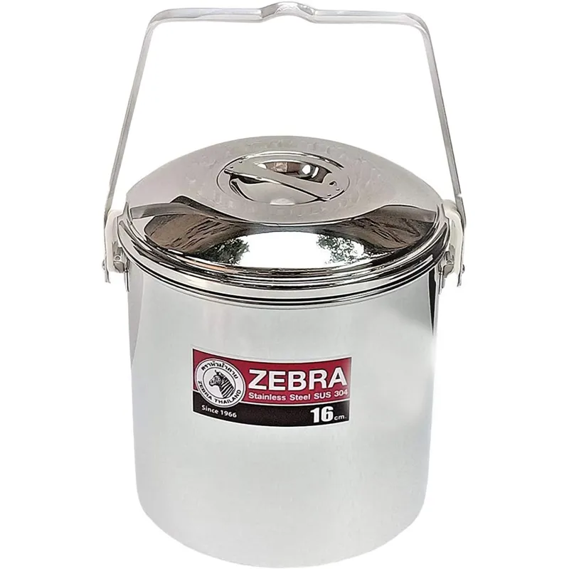 Zebra Stainless Steel Pot 16 cm 3.5 Liter Camping Cooking Pot with Lid ...