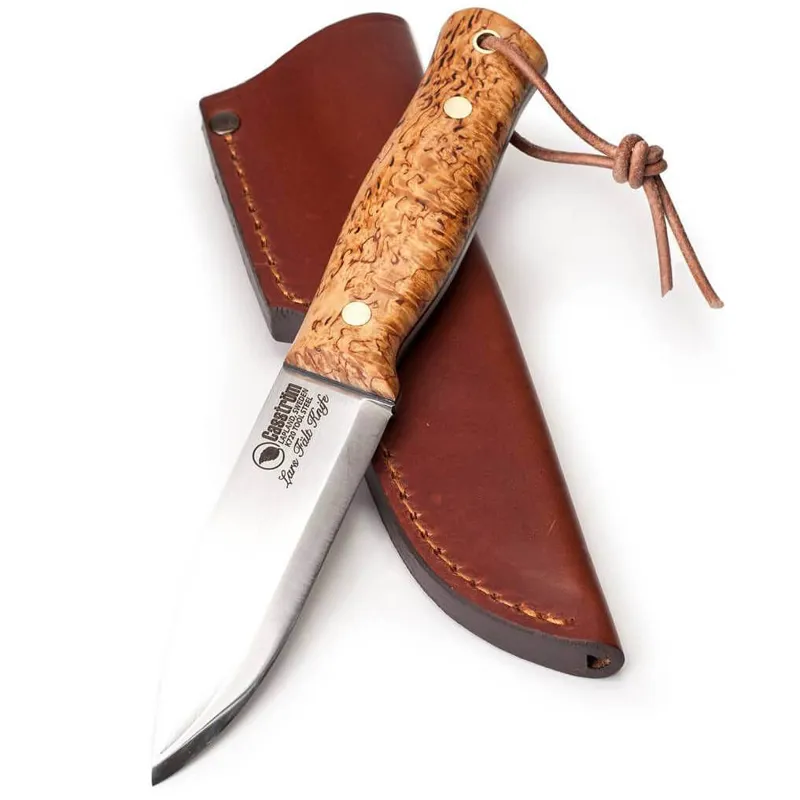 Casstrom Lars Falt Knife - Curly Birch Handle Scandi Grind